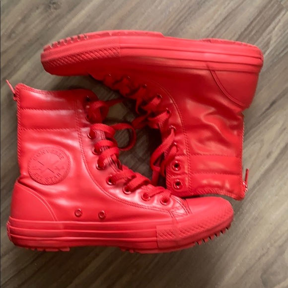 Converse | Shoes | Converse Chuck Taylor Rubber Red High Tops Sz 65 ...